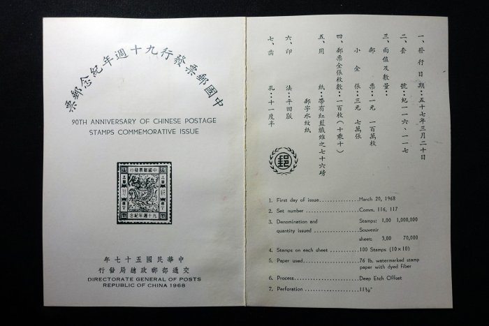 57年郵票發行90年紀念貼票卡 貼郵票1全及小全張 銷首日紀念戳 郵57 0802 | Yahoo拍賣
