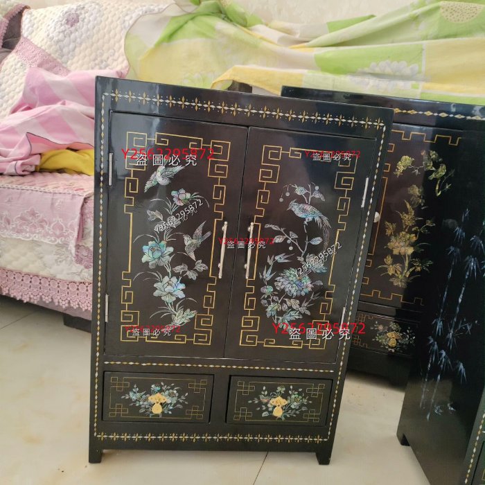 螺鈿小柜子，可以做床頭柜，尺寸是67*45*25厘米左右，整體完好，就是有角有 舊藏 古玩 老物件 二手【好運連連】-3256 | Yahoo拍賣
