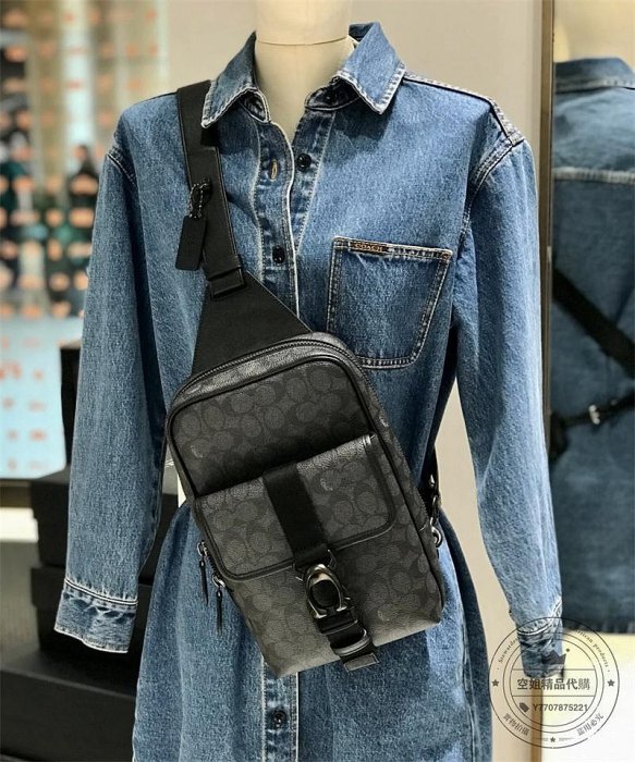 空姐精品代購 限時免運 COACH CM378 CM380 蔻馳熱賣新款 經典標誌BECK 商務休閒胸包 機車包 男生胸包 肩背包 單肩後背包 ...