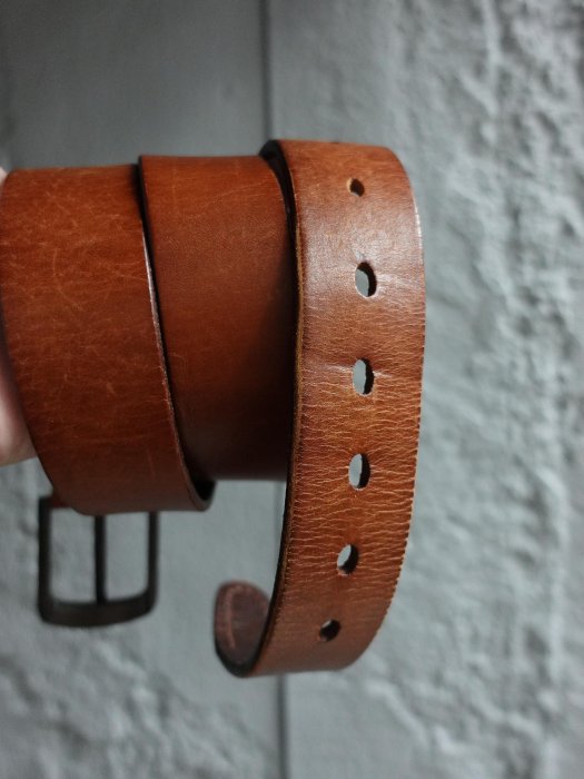 CA 古著 土色 牛皮 復古真皮皮帶 一元起標無底價E110 | Yahoo拍賣