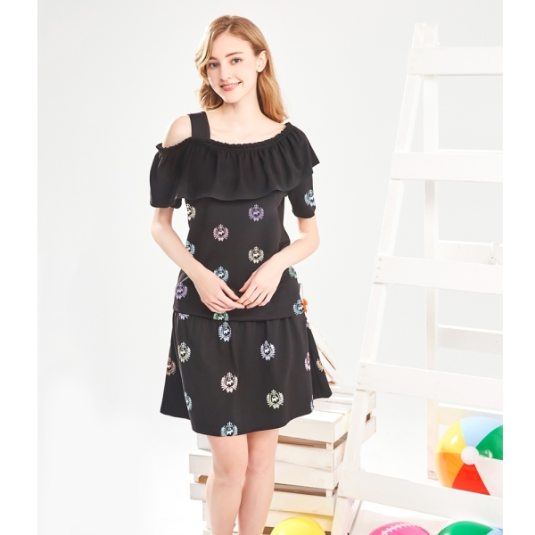 【Scottish House】 設計感露單肩滿版印花LOGO上衣 (CGT11206) | 背心 | Yahoo購物中心