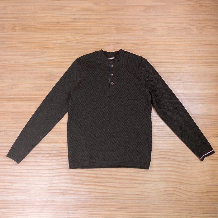 4/28(一)結標【Fleurs De Bagne 花囚犯】二手美品《M》橄欖綠 美麗諾羊毛亨利領毛衣 衛衣 一元起標 | Yahoo拍賣