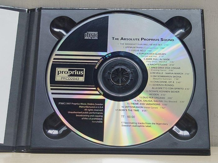 【駱克二手西洋CD】THE ABSOLUTE PROPRIUS SOUND 美國版 側標壓痕 內裡黃斑 刮傷 不影響播放 | Yahoo拍賣