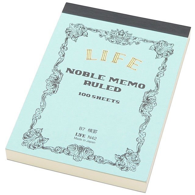 日本製造 LIFE Noble B7 經典筆記本 上翻式(橫線N42 空白N41 方格N40 可選)100頁筆記簿 | Yahoo拍賣