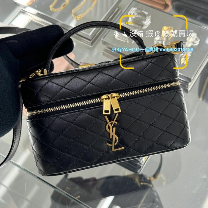 有貨可接 新款 全新正品 SAINT LAURENT 聖羅蘭 YSL 小羊皮 766731 GABY VANITY BAG 迷你款 復古化妝盒 ...