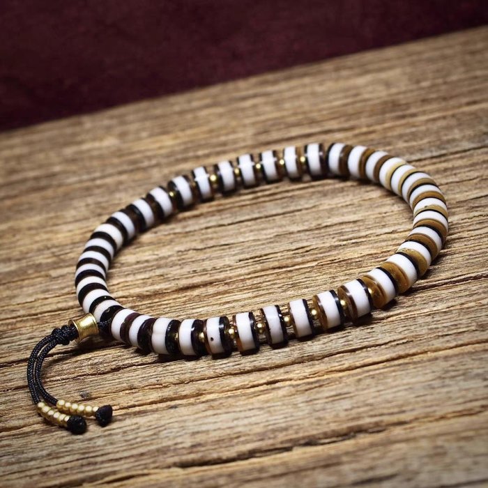 稀有 藏傳百年以上！ 天然老黑白琉璃藥師珠手串 | Yahoo拍賣