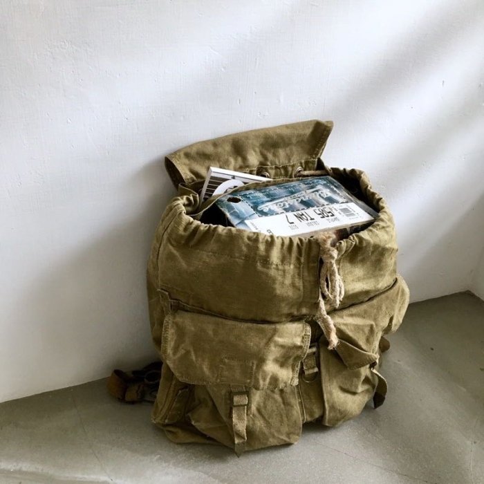 捷克公發 60S Czech M60 Rucksack 軍用後背包 Y字後背帶 厚實純棉帆布 老件 古著 vintage | Yahoo拍賣