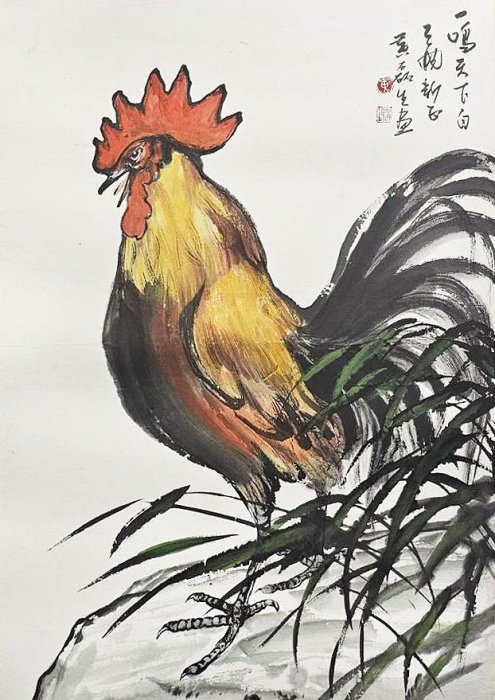 一元復始特拍週日晚上9點結標--已裱--花鳥--畫心尺寸約：48 x 68 cm | Yahoo拍賣