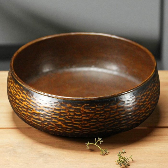 【桑園の】 日本銅器 古銅手打 垂肌老銅建水 13.5cm銅缽 茶道銅水盤 銅製 138g 茶洗 K 7195 | Yahoo拍賣