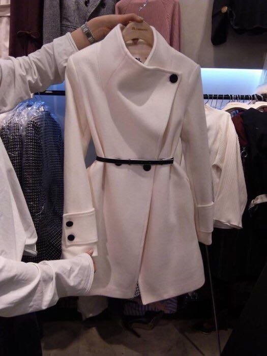 大小姐衣櫃 正韓空運 超美立領附帶大衣外套 白M現貨 SAFA/Princess boutique 心田/Bella | Yahoo拍賣