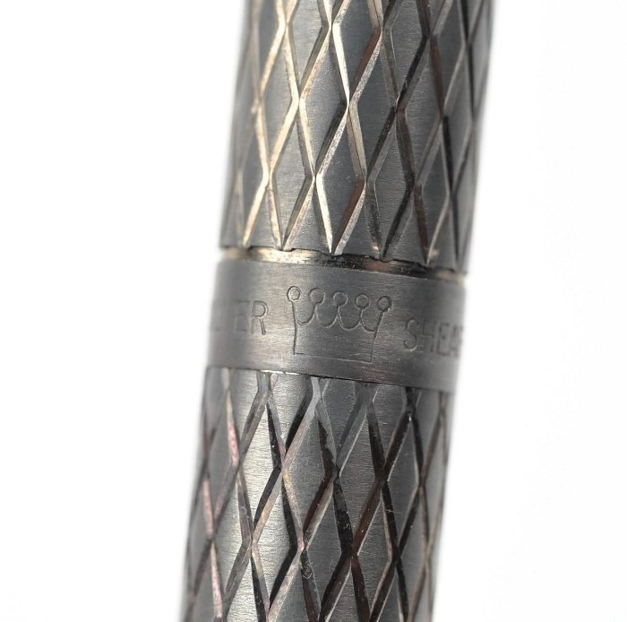 《玖隆蕭松和 挖寶網E》SHEAFFER 西華 STERLING SILVER筆身 格紋 原子筆 文具用品 盒裝 (11163) | Yahoo拍賣