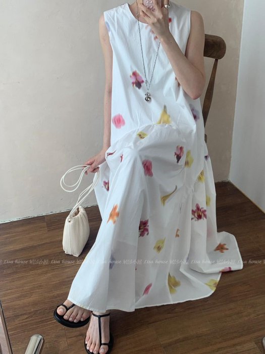 【莉莎小屋】正韓 Korea 春夏新品代購 花朵拼接背心洋裝👚👖 OP0705 | Yahoo拍賣
