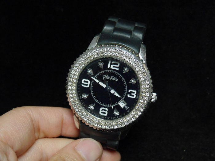 【阿輝の古物】手錶_Folli Follie_可運作_錶面有刮痕髒污 錶帶有使用痕跡_#E24 | Yahoo拍賣