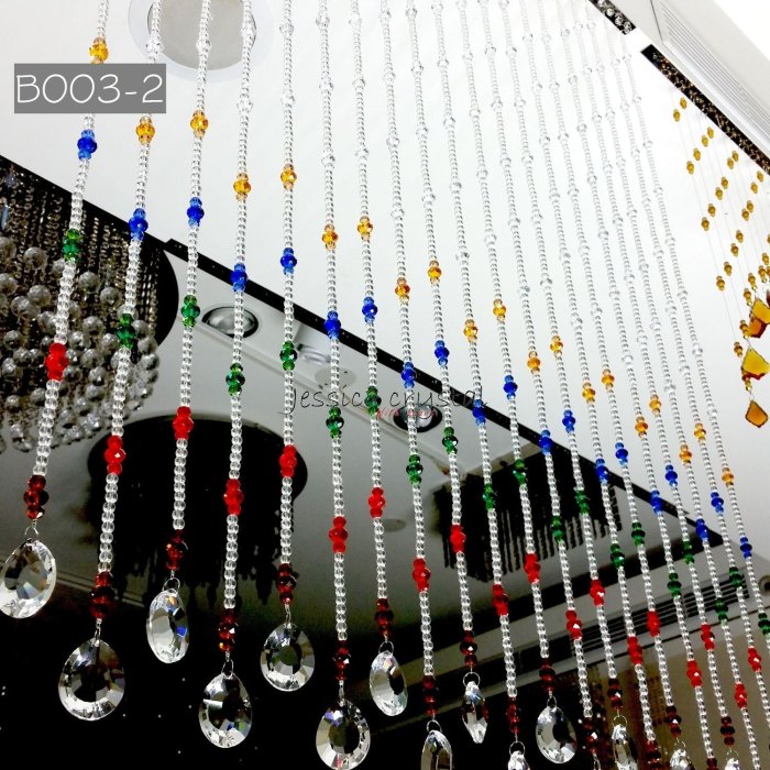 潔西卡水晶 B013 五行水晶門簾 開運招財五行水晶珠簾 化煞 穿堂 對門 風水簾 風水擺飾 | Yahoo拍賣