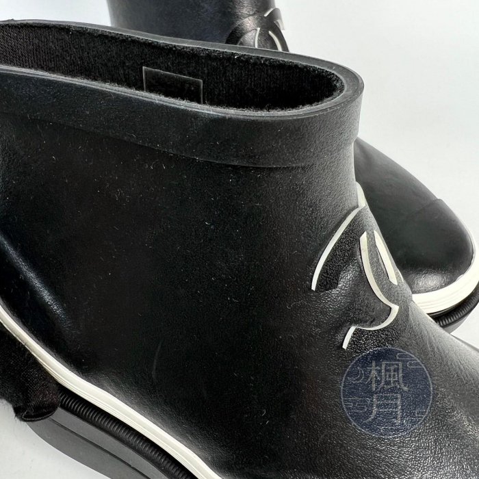 【一元起標 06/13】CHANEL 香奈兒 黑 短雨靴 #35 | Yahoo拍賣