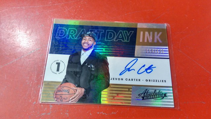 正B】18-19 Absolute【Jevon Carter】Draft Day Ink簽名卡 卡面簽 110/125 | Yahoo拍賣