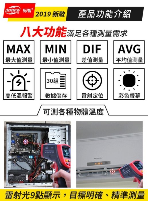 【傻瓜批發】(GT950)彩色螢幕9點雷射測溫槍 紅外線測溫儀 950度溫度計 板橋現貨 | Yahoo拍賣