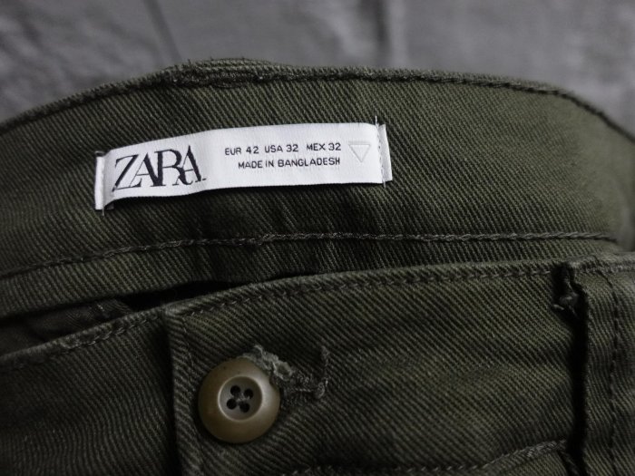 CA 西班牙品牌 ZARA 灰綠 合身版 彈性九分牛仔褲 32腰 一元起標無底價K194 | Yahoo拍賣
