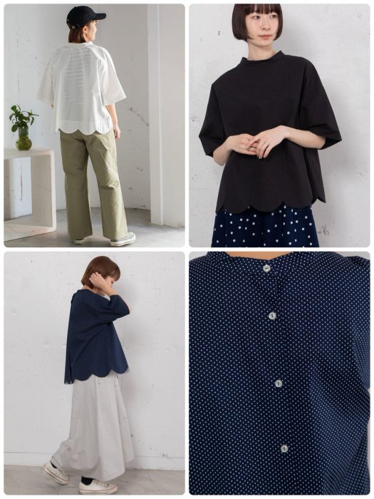 5款 波點 條紋 格子 🫧花邊設計 前後兩穿 立領短袖襯衫 | Yahoo拍賣