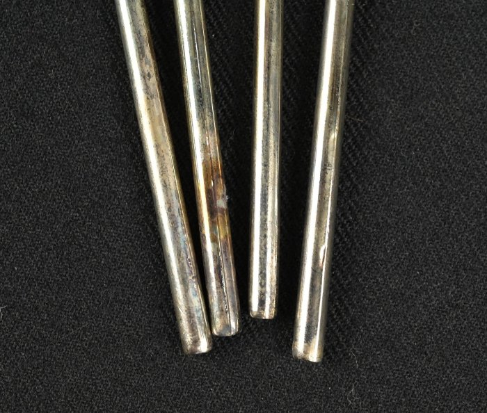 《玖隆蕭松和 挖寶網A》鍍銀 雕紋 筷子 擺件 共 2入 總重約 67g 附套裝 (11926) | Yahoo拍賣