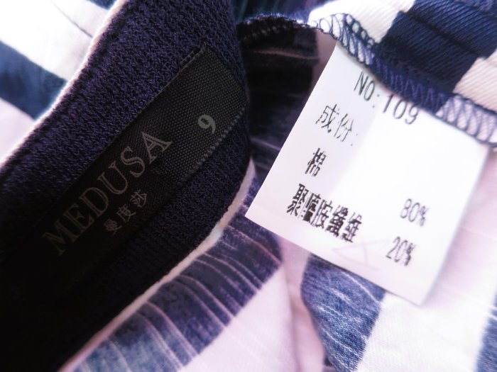 四季熱賣.98起競標︵＊曼度莎MEDUSA專櫃 藍色條紋短袖上衣(9號)2622 | Yahoo拍賣