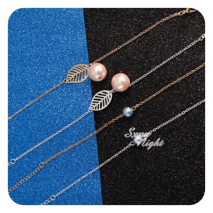 《H2466》珍珠樹葉手鏈 | Yahoo拍賣