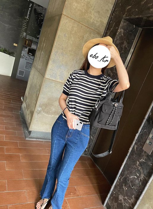 ＊EBO_KR＊韓 【新品首刊衝量優惠】每週限時 優先必買 $790→669 彈性++九分下切口深藍顯長腿美型褲 | Yahoo拍賣