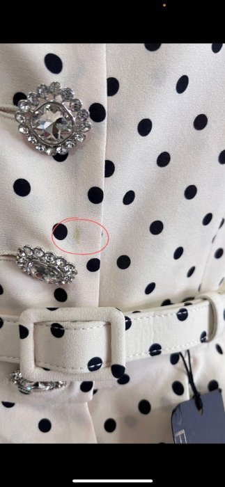 楹。服飾@pesaro黃蕙玲春夏新品-桑蠶絲點點印花縮腰可愛質感造型上衣 7 （有腰帶）9（無腰帶） | Yahoo拍賣