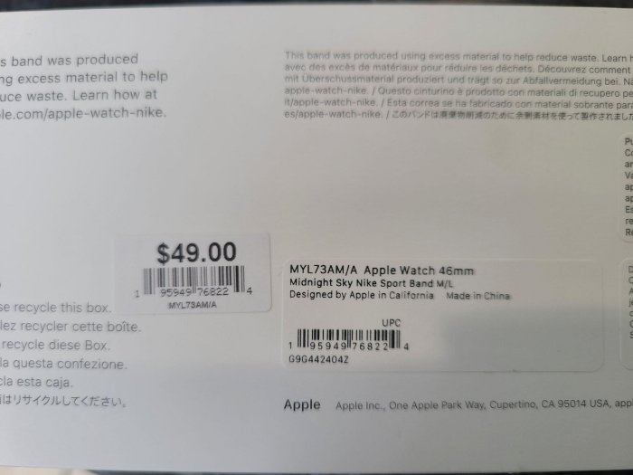 Apple Watch S10 GPS 46mm 美版 黑色鋁金屬運動錶帶(M/L)*只要9800元(C0742) | Yahoo拍賣