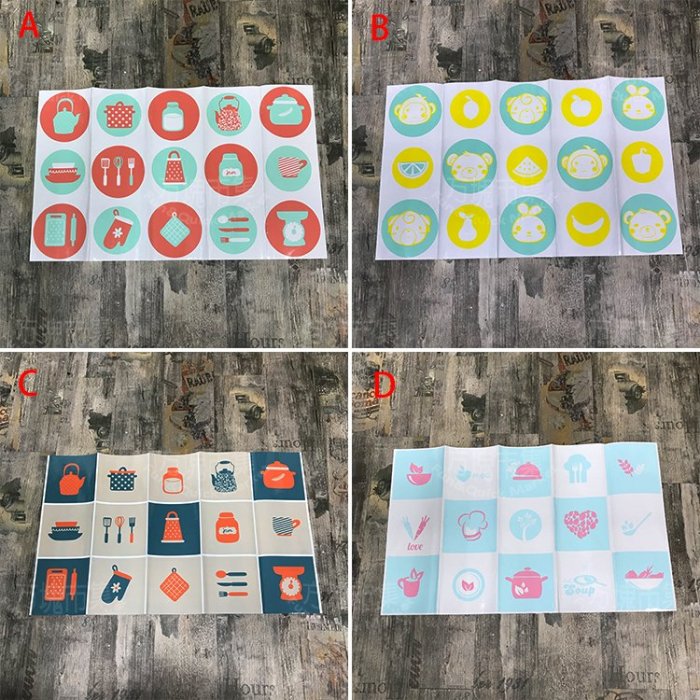 現貨 廚房用具美食動物鋁箔防油污壁紙壁貼桌貼 耐高溫瓷磚自黏貼 FunQuick | Yahoo拍賣