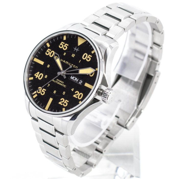 HAMILTON H64725131 漢米爾頓 手錶 機械錶 46mm 黑面盤 鋼錶帶 男錶女錶 | Yahoo拍賣