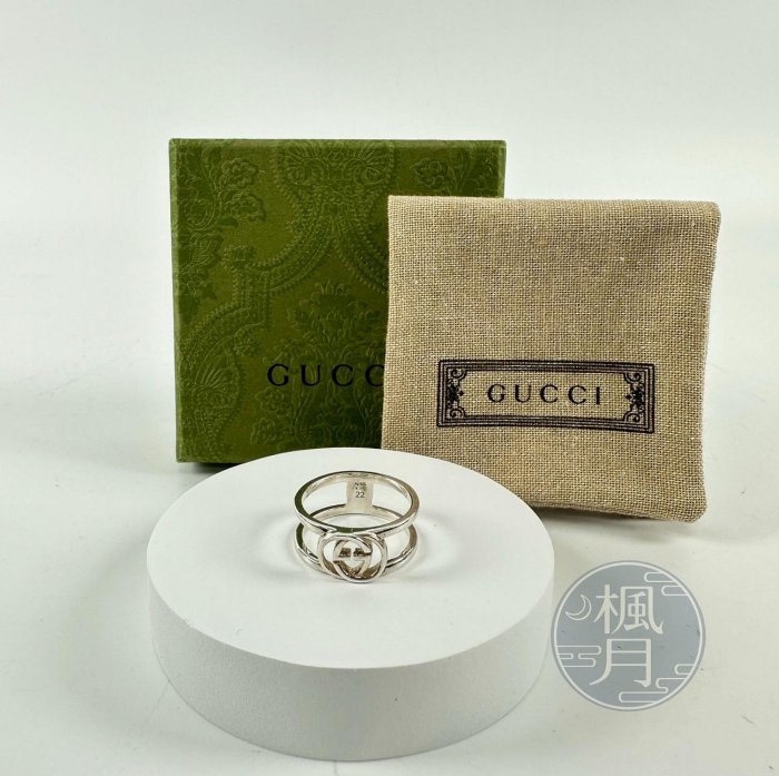 【一元起標 07/17】GUCCI 925銀 雙G 戒指 #22 | Yahoo拍賣