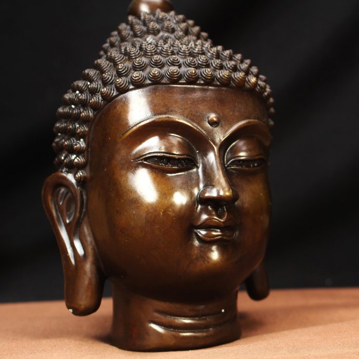 【桑園の】銅雕 釋迦牟尼 2100g 佛首 莊嚴 佛像 封底雕件 佛款 (委託品) Q 6231 A20 | Yahoo拍賣