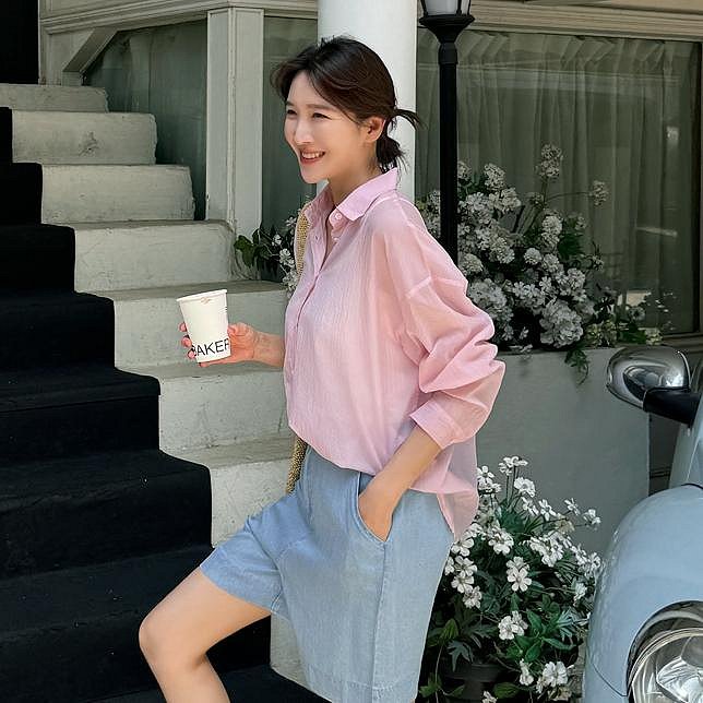 Bellee 正韓 炎熱夏日必備 穿著舒適輕薄襯衫上衣 罩衫 (3色) 【0411-85】 | Yahoo拍賣