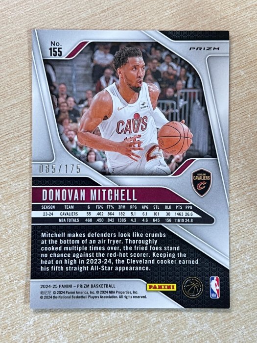 限量/175 Donovan Mitchell 白亮 PRIZM 2024-25 104 | Yahoo拍賣