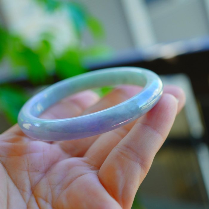 【東品舘】天然緬甸玉A貨『冰糯水頭好濃茄紫羅蘭春彩』鱔魚骨翡翠玉鐲#18.5(56.5mm)@111004 一元起標 | Yahoo拍賣