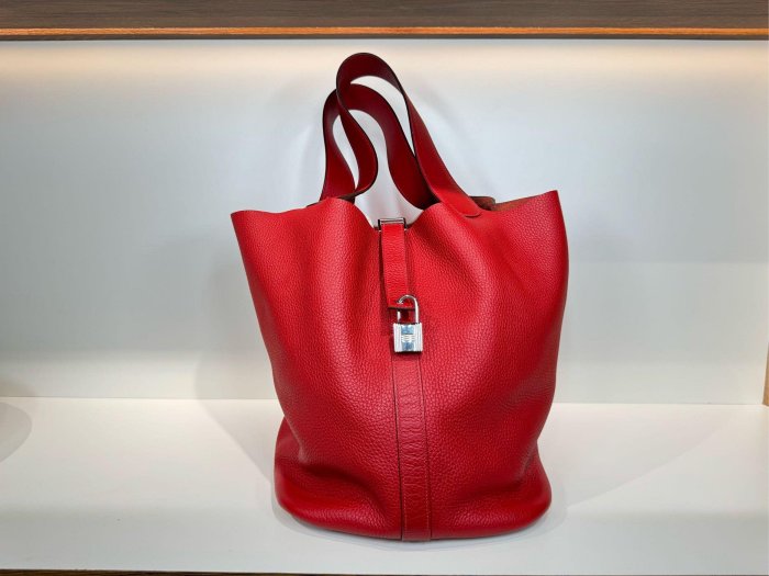 愛馬仕 VIP款 picotin lock 31 TGM 紅色系 TC皮 9新以上 | Yahoo拍賣