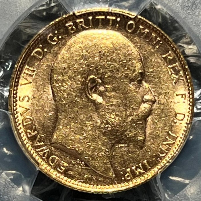 【P14】澳大利亞1905年，愛德華七世1索維林金幣(重約7.99g)，PCGS金盾AU58#54863230 | Yahoo拍賣