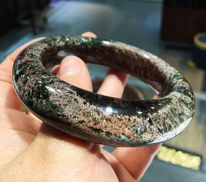 妙玉生花優品購 彩幽靈手鐲，顏色漂亮、幽靈升起、景色迷人、淨體完美，聚寶盆，內徑58寬17厚12.5重:92g | Yahoo拍賣