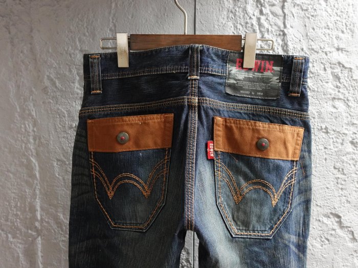 CA 愛德恩 EDWIN 藍系仿舊刷紋 直筒 牛仔褲 32腰 一元起標無底價E265 | Yahoo拍賣