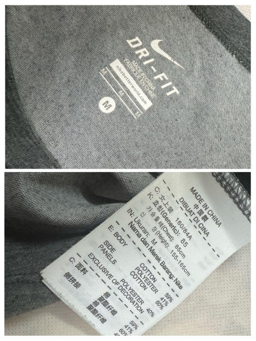 Nike 灰黑配色品牌logo印花圓領寬鬆上衣 / M / A956 | Yahoo拍賣