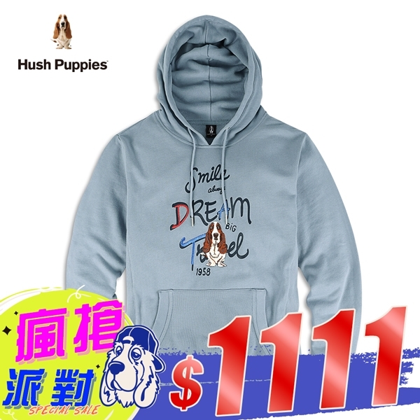 【瘋搶派對】Hush Puppies 帽T 男裝塗鴉風印花刺繡狗連帽上衣 | 帽T | Yahoo購物中心