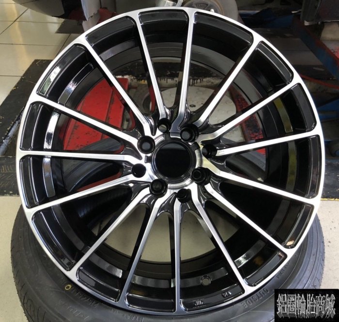 【CS-347】視覺放大 全新鋁圈旋壓放射狀 17吋 4孔100 4孔114.3 5孔114.3 黑 SWIFT 實裝圖 | Yahoo拍賣