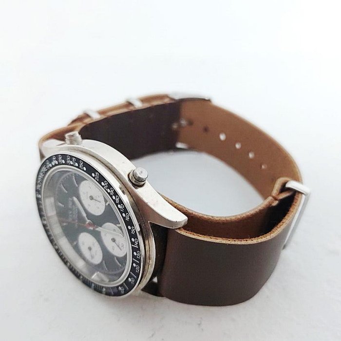 【timekeeper】 全新20mm復古/古著PU皮革錶帶(咖啡色) | Yahoo拍賣