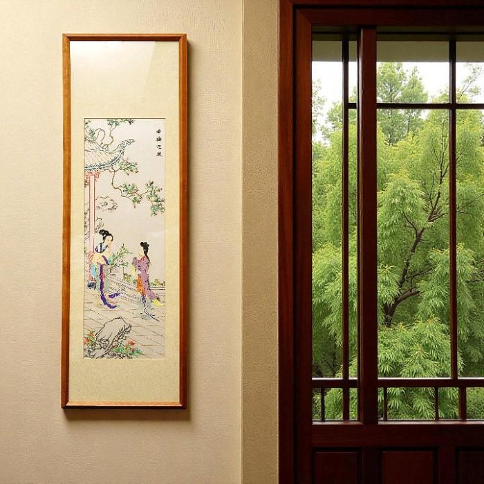 11/30結標 貼畫 曲欄迎風 XDK0308 -油畫 框畫 西畫 畫廊 美術品 室內裝飾 大廳擺飾 古美術 居家擺飾 | Yahoo拍賣