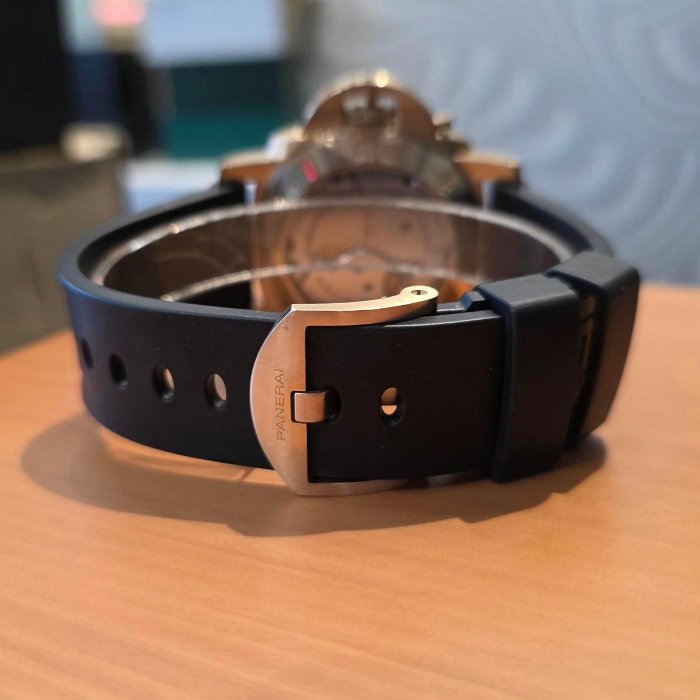 【個人藏錶】 PANERAI 沛納海 PAM289 18k黃金材質 圓弧型藍寶石鏡面 8日動能顯示 三明治面盤 日期窗 P.2002手上鍊機芯 ...