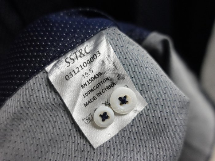 CA 義大利品牌 SST&C 深藍底點點紋 合身版 長袖襯衫 15.5號 一元起標無底價E571 | Yahoo拍賣