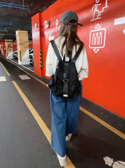 ＊EBO_KR＊韓 輕量升級進化版~真皮拼接帆布磁釦寬帶後背包 | Yahoo拍賣