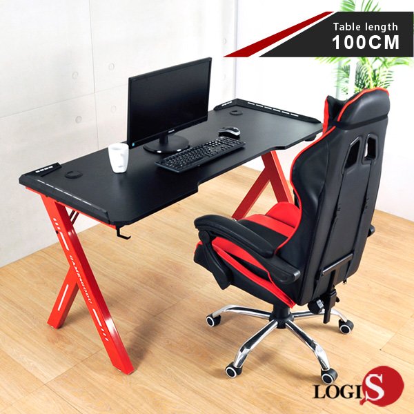 預售款 現代 火焰紅網遊電競桌100CM 電腦桌 遊戲桌 辦公桌 工作桌 書桌 【RR100】 | Yahoo拍賣