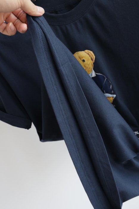 25mart【一元起標】美國 男 小熊印花 水洗棉 圓領 短袖 T恤 深藍色 M | Yahoo拍賣